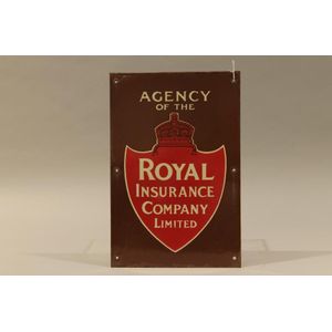 Antique Royal Insurance Co. Enamel Sign - Signage - Advertising