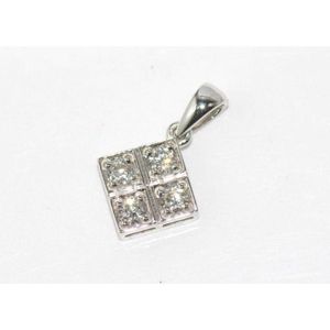 Square Diamond Pendant in 18ct White Gold - Pendants/Lockets - Jewellery