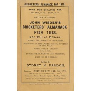 1918 Wisden Cricketers' Almanack - Sporting - Cricket - Memorabilia