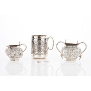 Antique Silver Middle-Eastern Mug and Indian Sugar Bowl Set - Mugs ...