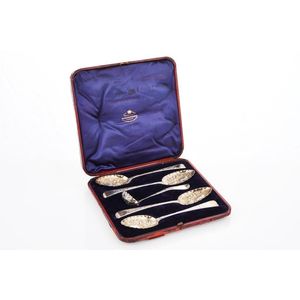 Fine Sterling Silver Berry Spoons Set, Various Makers, London ...