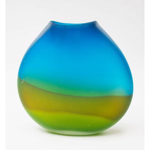 Garry Nash Landscape Vessel, Blown Glass, Signed & Dated '02 - New ...