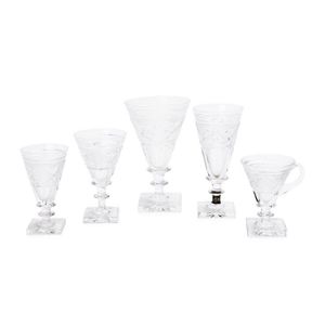 George III Cut Crystal Stemware Set - British - Georgian - Glass