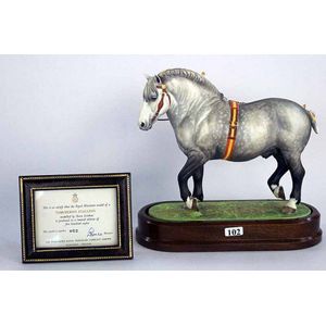 Royal Worcester Percheron Stallion Figure by Doris Linder - Royal ...