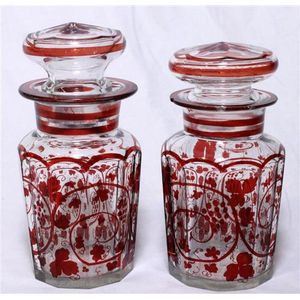 Victorian Glass Jar Set - British - Victorian - Glass