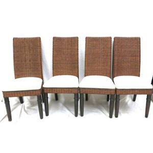 Cream Rattan Dining Chairs Set of Four - Seating - Sets of Chairs ...