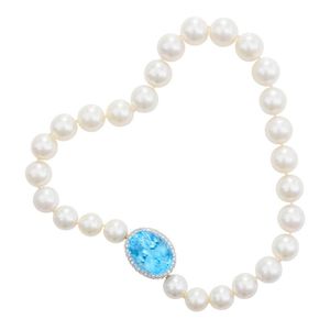 Paspaley Pearl Strand with Topaz and Diamond Clasp - Necklace/Chain ...