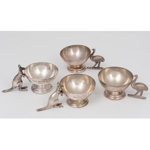 Antique Australian Silver Plated Table Salts with Emu Handles ...