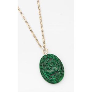 Greenstone Pendant on Gold Chain - Pendants/Lockets - Jewellery