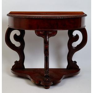 Victorian Mahogany Demi-Lune Console Table with Rising Lid - Tables ...