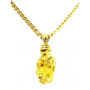 18ct Gold Chain with Natural Nugget Pendant - Necklace/Chain - Jewellery