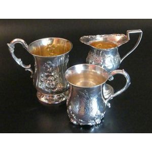 Victorian Silver Mugs and Jug Set - Mugs, Cups & Goblets - Silver