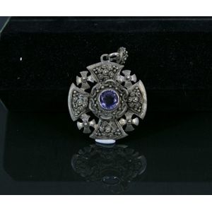 Bethlehem Stamped Maltese Cross Pendant with Alexandrite Stone ...