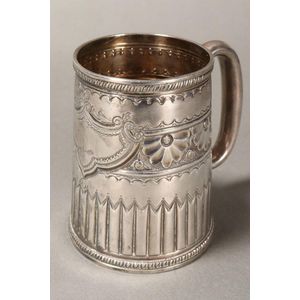 Victorian Silver Tankard with Floral Border - Mugs, Cups & Goblets - Silver