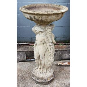 Figural Bird Bath with English Support - Decorative - Garden Other ...