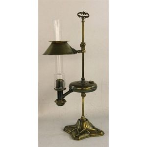 Early 19th century Argand oil lamps, burner invented in 1780 by Aime ...