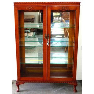 Vintage Glass Display Cabinet with Mirror Back - Cabinets - Display ...