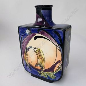 "Songbrd" Black Ryden Flask Vase by Emma Bossons (2003) - Moorcroft ...