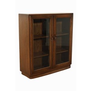 Ercol Windsor Elm Display Cabinet with Glazed Doors and Shelves ...