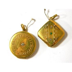 Gilt Lockets with Gemstones - Pendants/Lockets - Jewellery