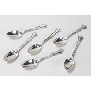 French Silver Table Spoons, Fiddle & Thread Pattern, 470gm - Flatware ...