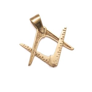 9ct Gold Masonic Pendant with Fold Out Square and Compass - Pendants ...