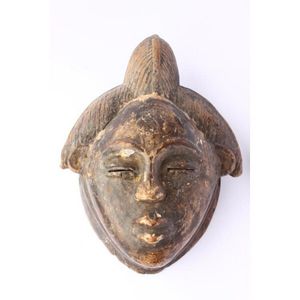 Worn Punu Duma Female Guardian Spirit Mask - New Guinean - Tribal