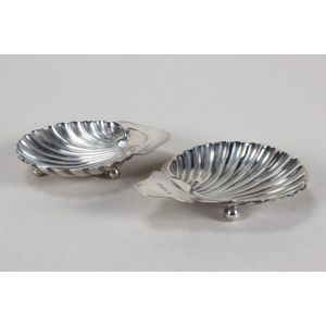 Antique sterling silver shell shaped dishes - price guide and values