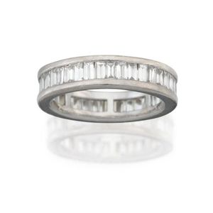 Baguette Diamond Eternity Ring in 18ct White Gold - Rings - Jewellery