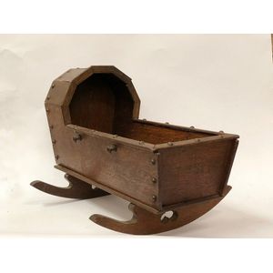 Victorian Oak Doll Cradle - Furniture - Dolls, Puppets and Soft Toys