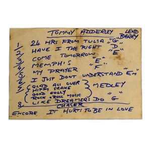 Tommy Adderley's 1965 Handwritten Set List - Zother - 20th Century ...