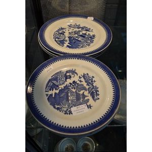 Antique Willow Pattern Worcester Plates (Set of 7) - Worcester - Ceramics
