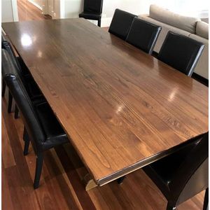 Coco Republic Oak Dining Table with Timber & Iron Base - Tables ...
