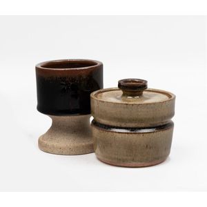 Glazed Earthenware Sugar Bowl and Goblet by Ian Sprague - Australian ...