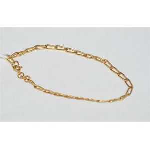 18ct Yellow Gold Rectangular Curb Link Bracelet - 18cm - Bracelets ...