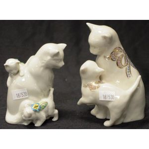 Floral Feline Belleek Figurine - Belleek - Ceramics