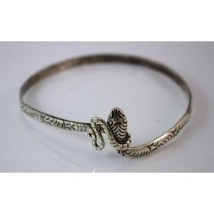 925 Sterling Silver Snake Bangle - Bracelets/Bangles - Jewellery