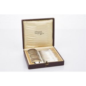 French Sterling Silver Spoons Set in Box, 246g, Private Collection ...