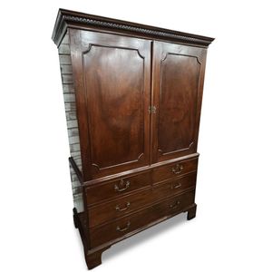 Georgian Mahogany Press with Greek Key Fret Work and Drawers - Chests ...