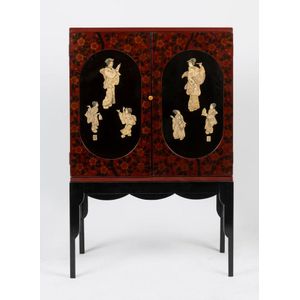 Ivory Inlaid Lacquer Cabinet with Beautiful Seal Design - Cabinets ...