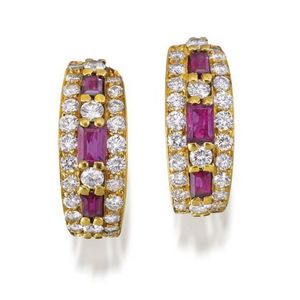 VCA Ruby and Diamond Earrings - Earrings - Jewellery