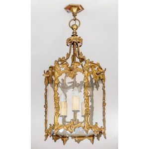 French 19th Century Gilt-Bronze Hexagonal Ceiling Lantern - Ceiling and ...