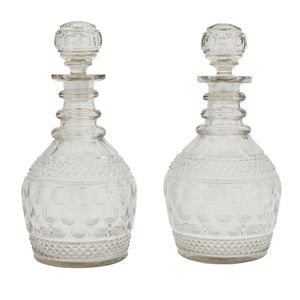 Late Georgian Crystal Decanters with Star Cut Base - British - Georgian ...