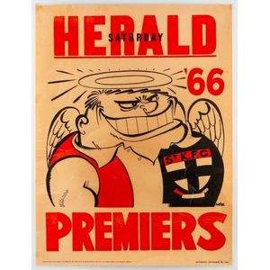 St.Kilda 1966 Original Weg Poster - Laminated Vintage Art Print ...