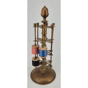 Brass Cotton Reel Holder with Acorn Finial and Six Spindles - Sewing ...