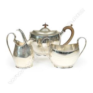 Georgian Revival Silver Tea Set with Guilloche Pattern - Tea & Coffee ...