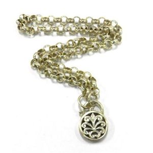 Silver Belcher Necklace with Padlock Clasp - 42cm Length - Necklace ...