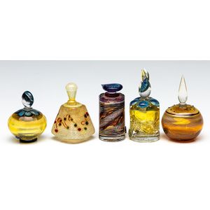 Richard Clements Tasmanian Art Glass Scent Bottle Suite - Australian ...