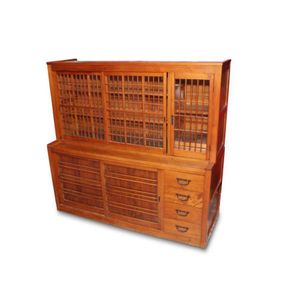 Japanese Tansu Bookcase with Sliding Doors and Drawers - Furniture ...