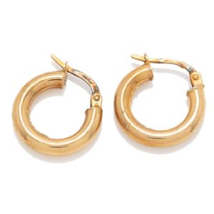 9ct Gold Hoop Earrings, 1.16g, 15.4mm Size - Earrings - Jewellery